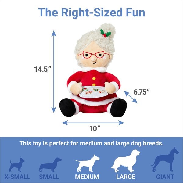 Temporarily Unavailable - FRISCO Holiday Mrs. Claus Plush Squeaky Dog ...