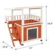 FRISCO Outdoor Wooden Cat House with Balcony & Step Ladder, Brown ...