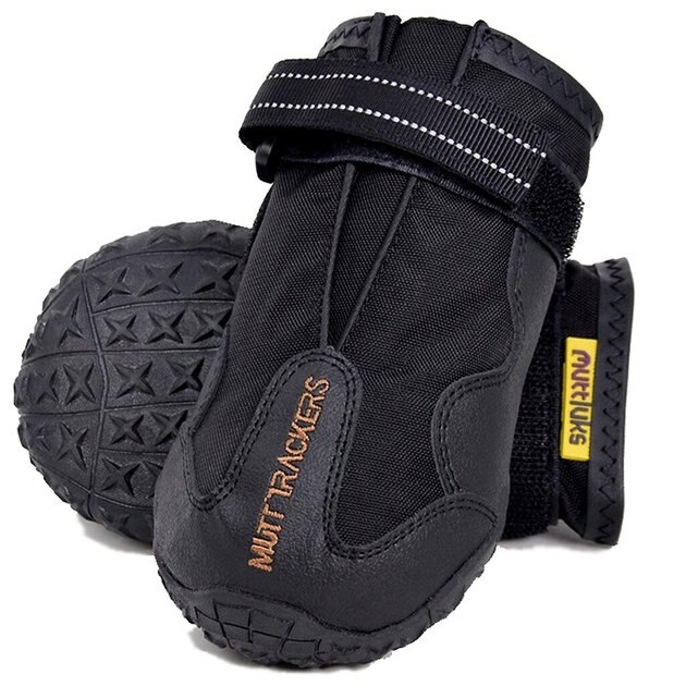 MUTTLUKS Trackers All-Season Dog Boots, Black, 2 count - Chewy.com