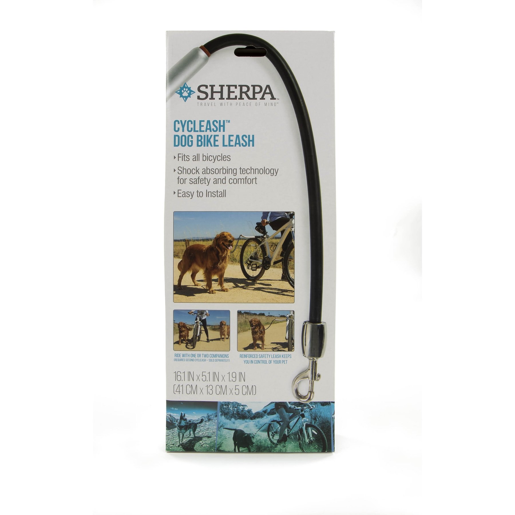 SHERPA Cycleash Dog Bike Leash, Large, Silver - Chewy.com