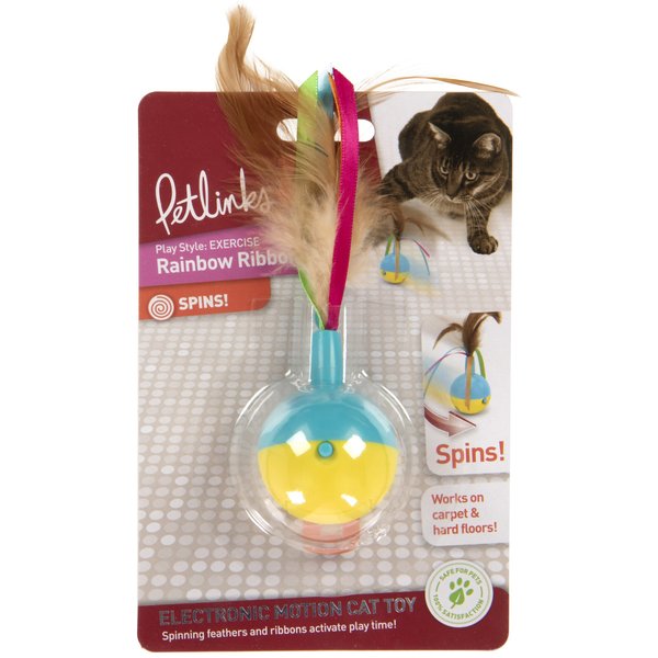 SMARTYKAT Silly Spinner Electronic Motion & Light Cat Toy, Blue, Large ...