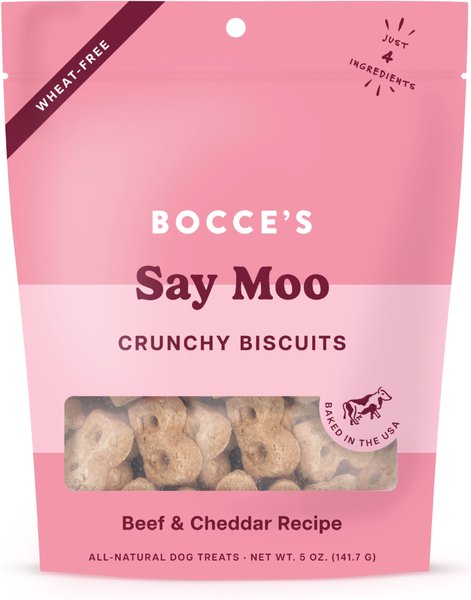 BOCCE'S BAKERY Everyday Say Moooo Biscuits Crunchy Dog Treats, 5-oz bag ...