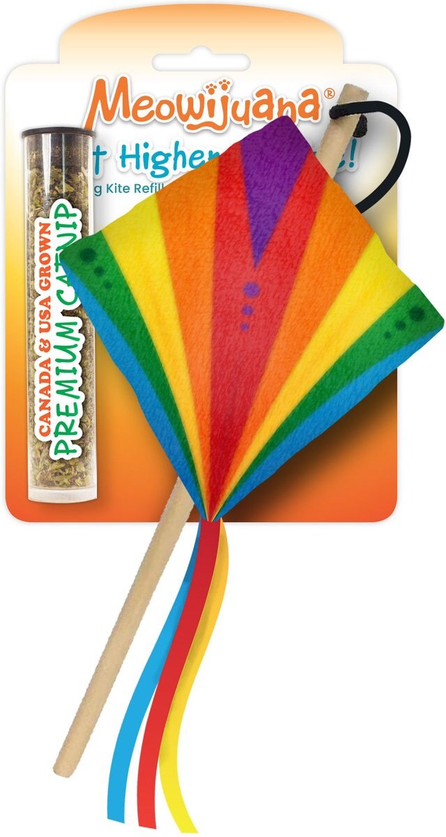 MEOWIJUANA Get Higher than a Kite Wand Refillable Plush Cat Toy with ...