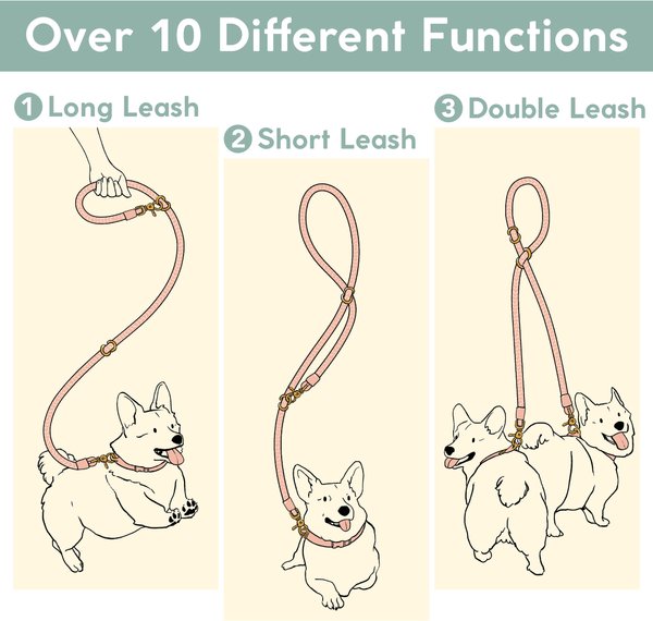 AWOO Infinity Standard Dog Leash, 7-ft long, Navy - Chewy.com