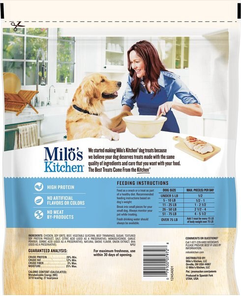 MILO'S KITCHEN Chicken Meatballs Dog Treats, 28-oz pouch - Chewy.com
