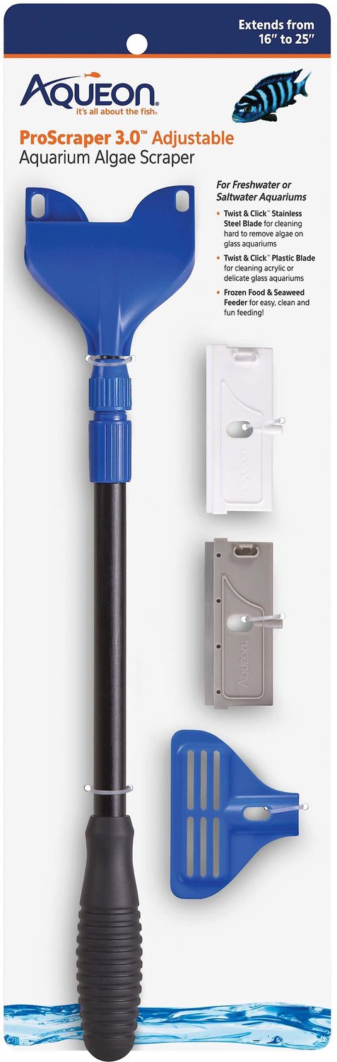 AQUEON ProScraper 3.0 Adjustable Aquarium Algae Scraper - Chewy.com