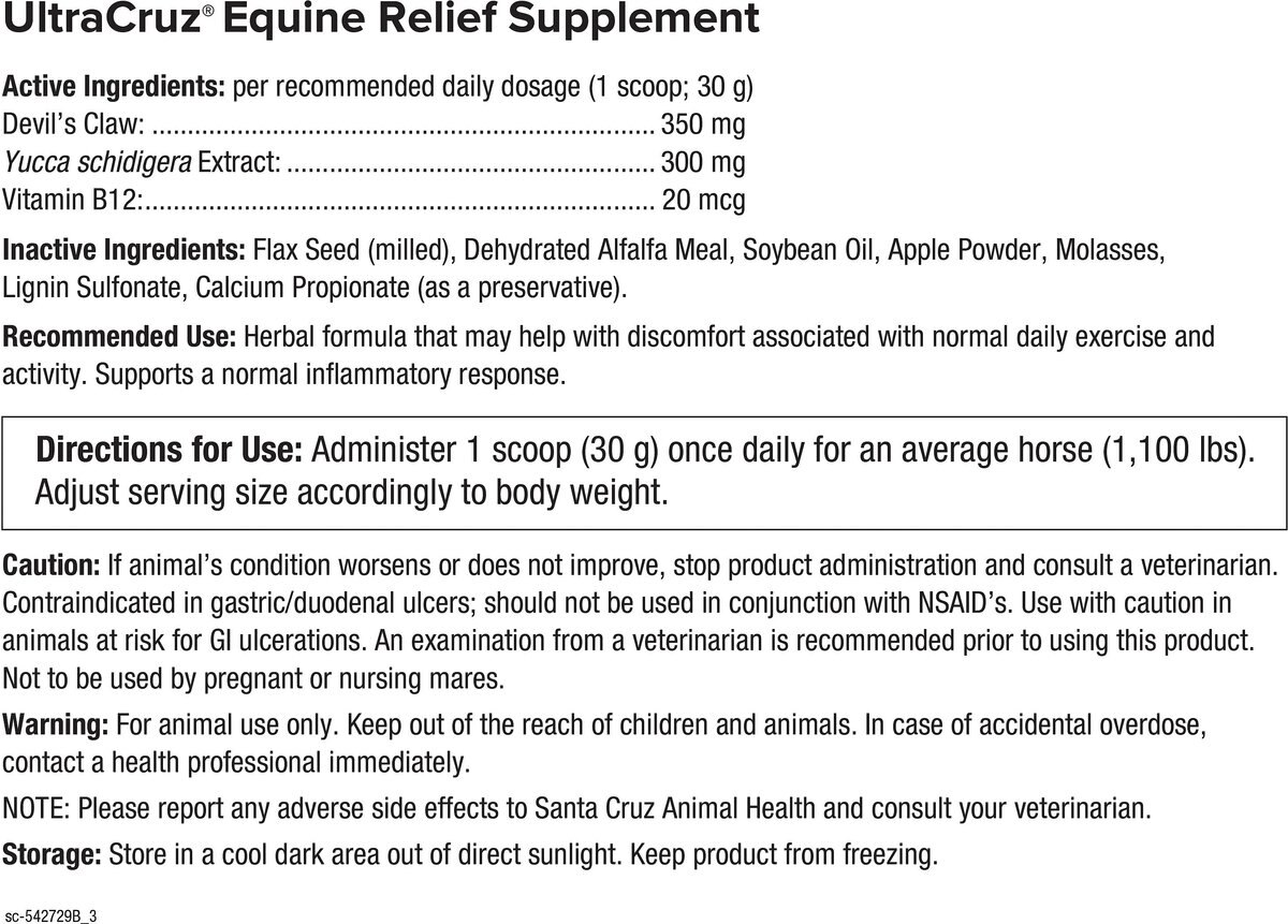 ULTRACRUZ Relief Recovery Pellets Horse Supplement, 5-lb bag - Chewy.com
