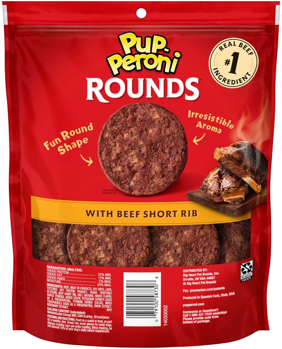 PUP-PERONI Rounds Beef Short Rib Dog Treats, 20.5-oz pouch - Chewy.com