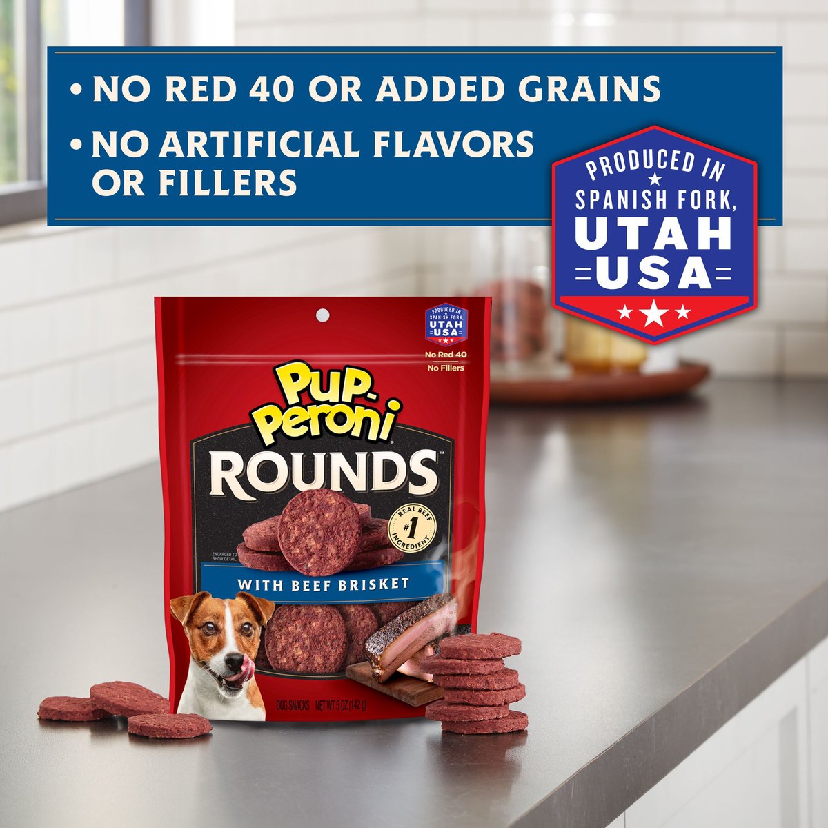 PUP-PERONI Rounds Beef Brisket Dog Treats, 20.5-oz pouch - Chewy.com