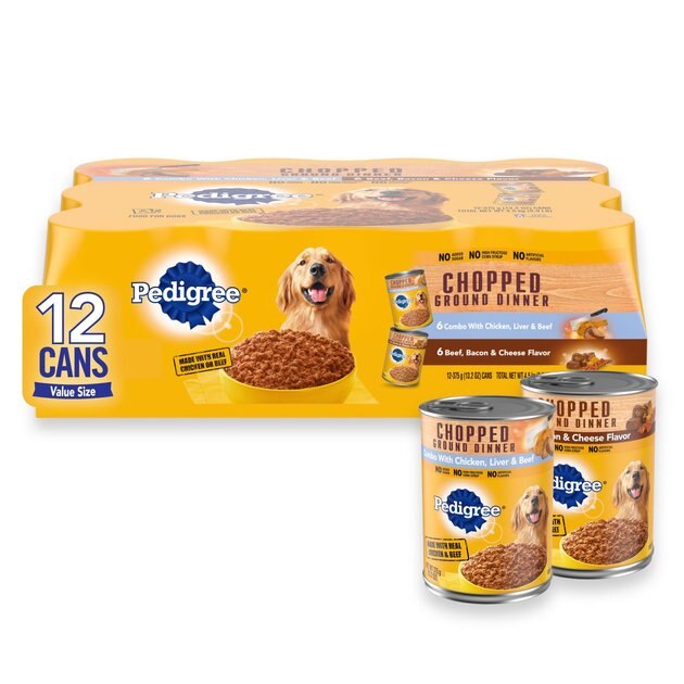 PEDIGREE Chopped Ground Dinner Canned Wet Dog Food Combo with Chicken ...