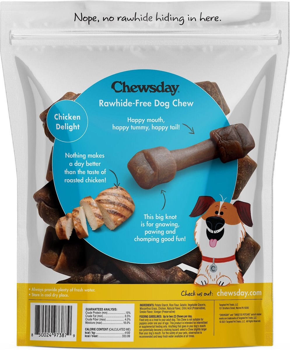 CHEWSDAY Chicken Delight Chew Bones Rawhide-Free Dog Hard Chews, 7 ...