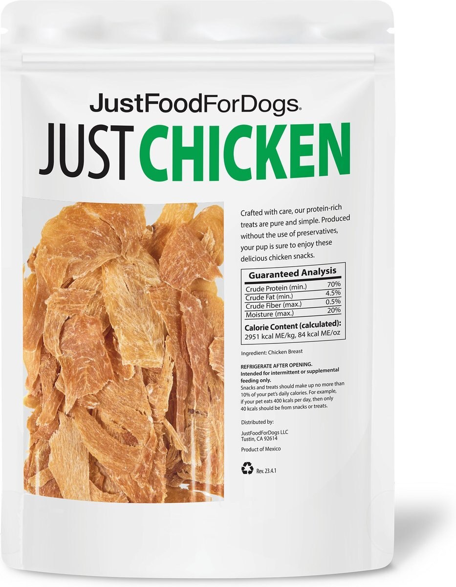 JUSTFOODFORDOGS Chicken Breast Dehydrated Dog Treats, 18-oz bag - Chewy.com