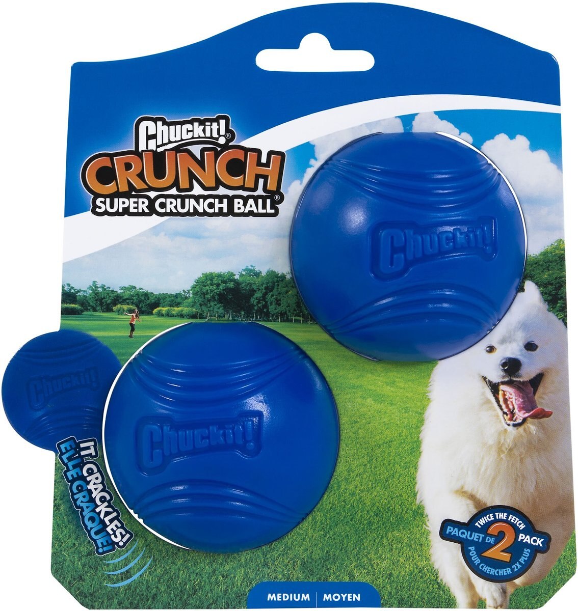 CHUCKIT! Super Crunch Ball, Blue, 2 count - Chewy.com