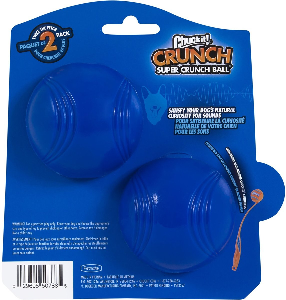 CHUCKIT! Super Crunch Ball, Blue, 2 count - Chewy.com