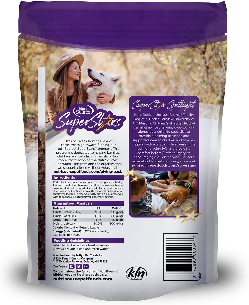 NUTRISOURCE Super Star Training Bacon Flavor Dog Treats, 6-oz - Chewy.com