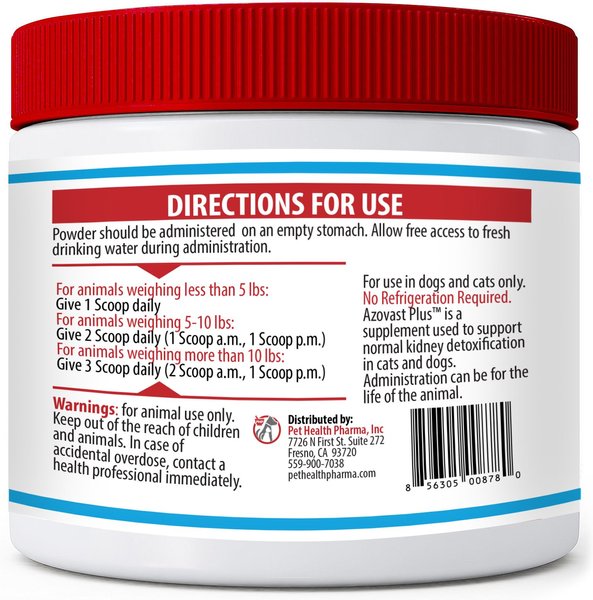 PET HEALTH PHARMA Azovast Plus Powder Kidney Supplement for Dogs & Cats ...