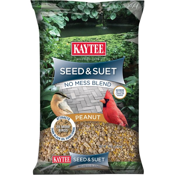 KAYTEE Seed & Suet No Mess Peanut Wild Bird Food, 10-lb bag - Chewy.com