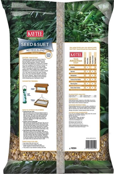 KAYTEE Seed & Suet No Mess Peanut Wild Bird Food, 10-lb bag - Chewy.com
