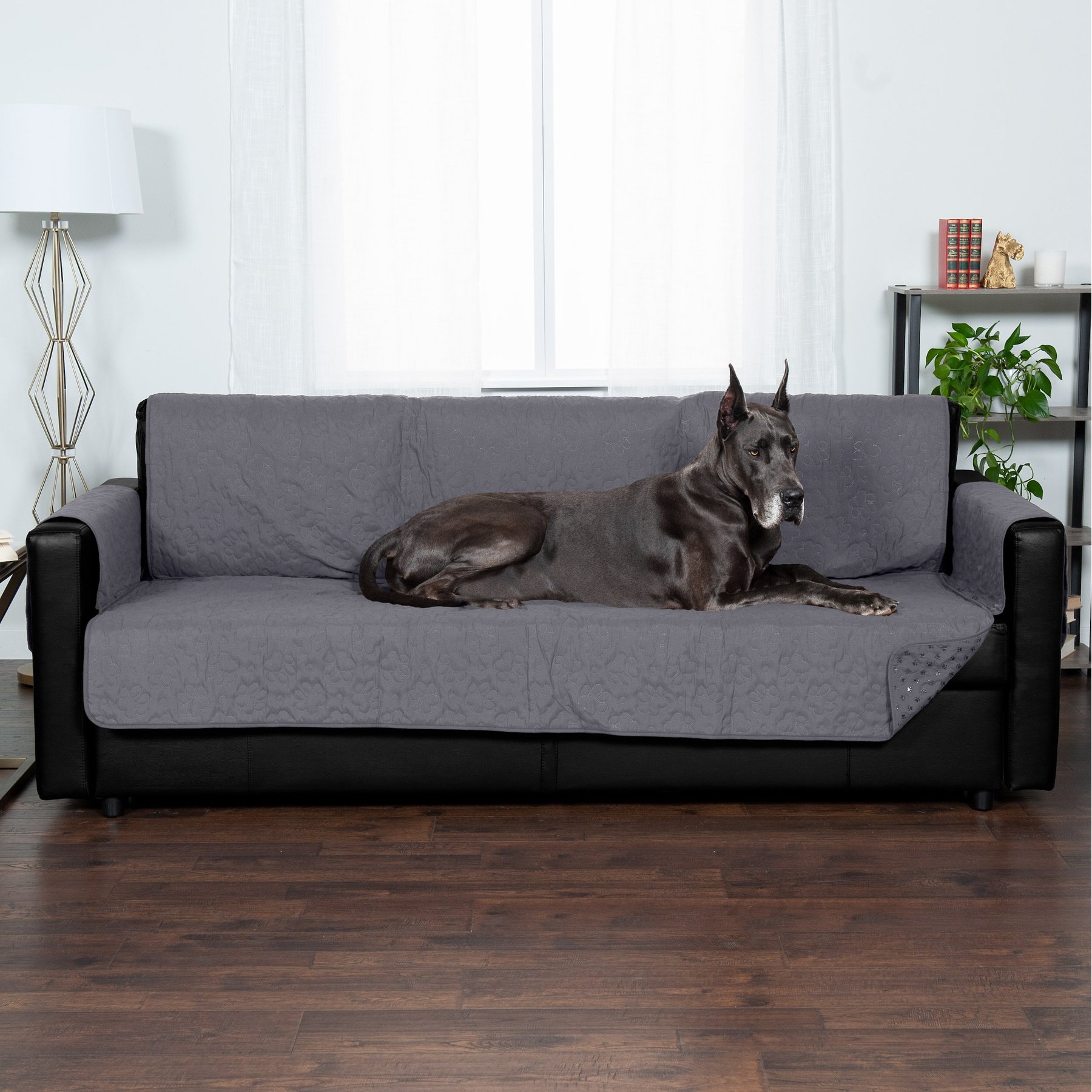 FURHAVEN Waterproof Non-Skid Back Furniture Protector, Gray, X-Large ...