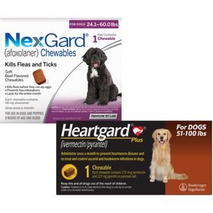 HEARTGARD Plus Chew for Dogs, 51-100 lbs, (Brown Box), 1 Chew (1-mo ...