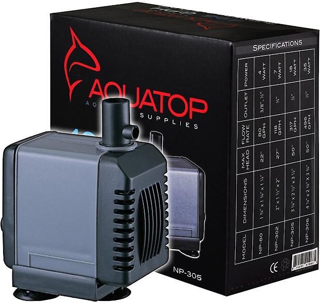 AQUATOP Nano Submersible Aquarium Pump, 317 GPH - Chewy.com
