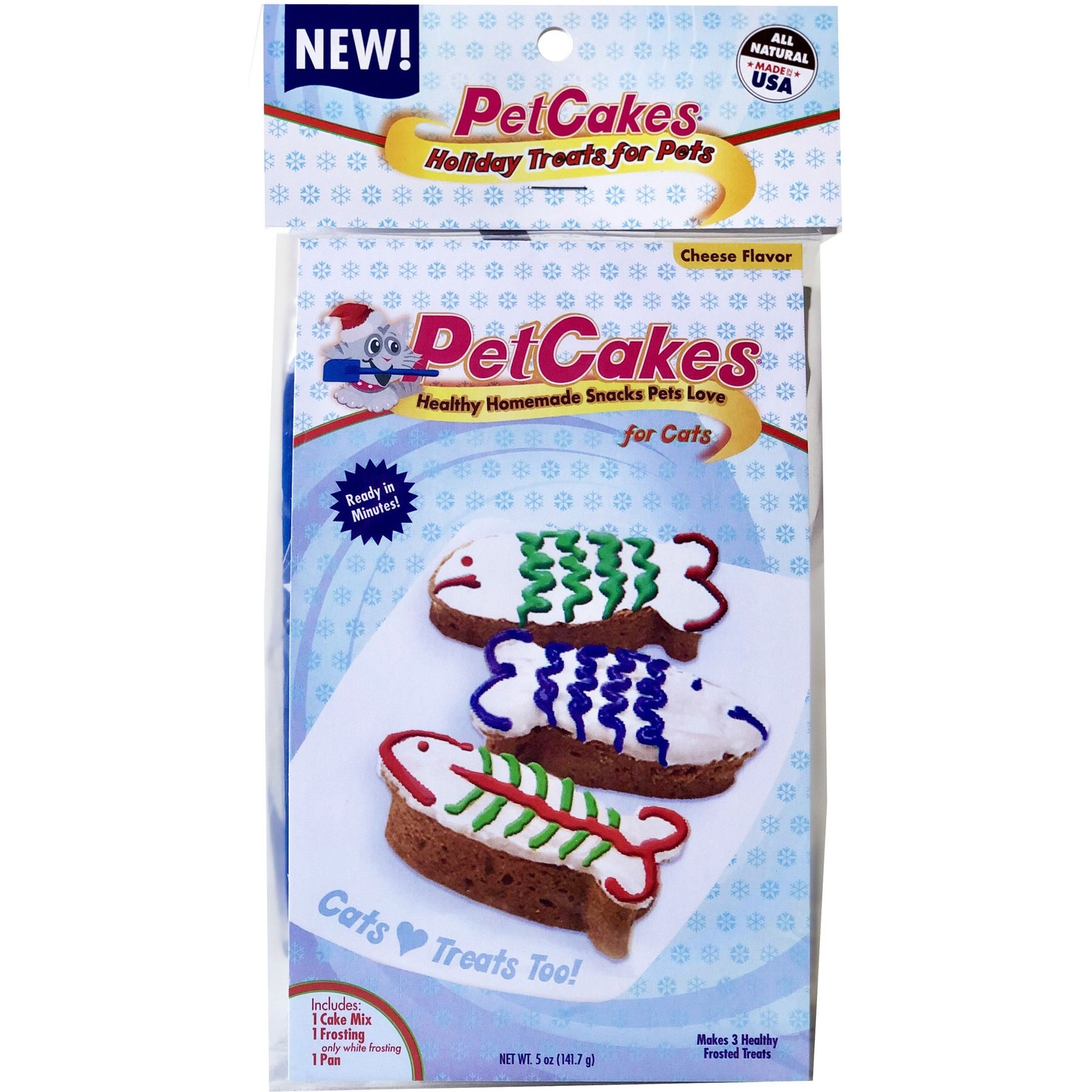 PETCAKES Holiday Cheese Flavored Cake Kit Cat Treats, 5-oz bag - Chewy.com