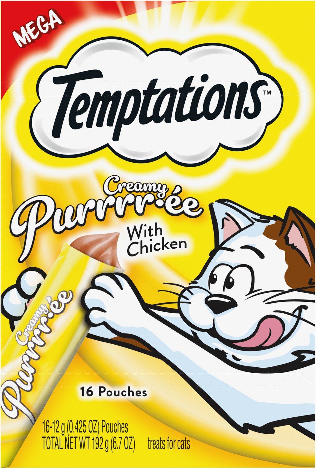 TEMPTATIONS Creamy Puree with Chicken Lickable Cat Treats, 0.425-oz ...