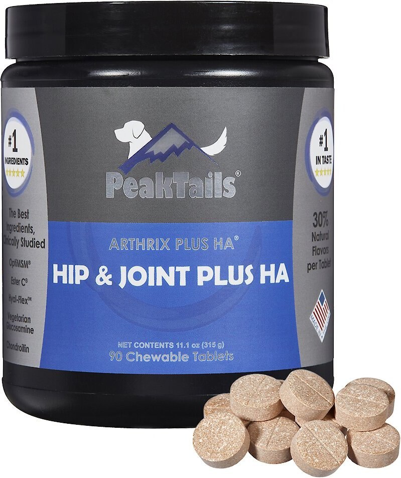 PEAKTAILS Arthrix Hip & Joint Plus HA Dog Supplement, 90 count - Chewy.com