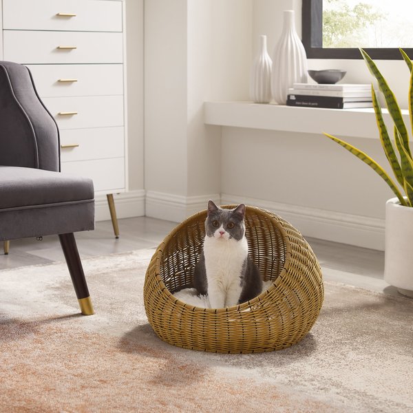 SAM'S PETS Nala Wicker Cat Bed, Brown - Chewy.com