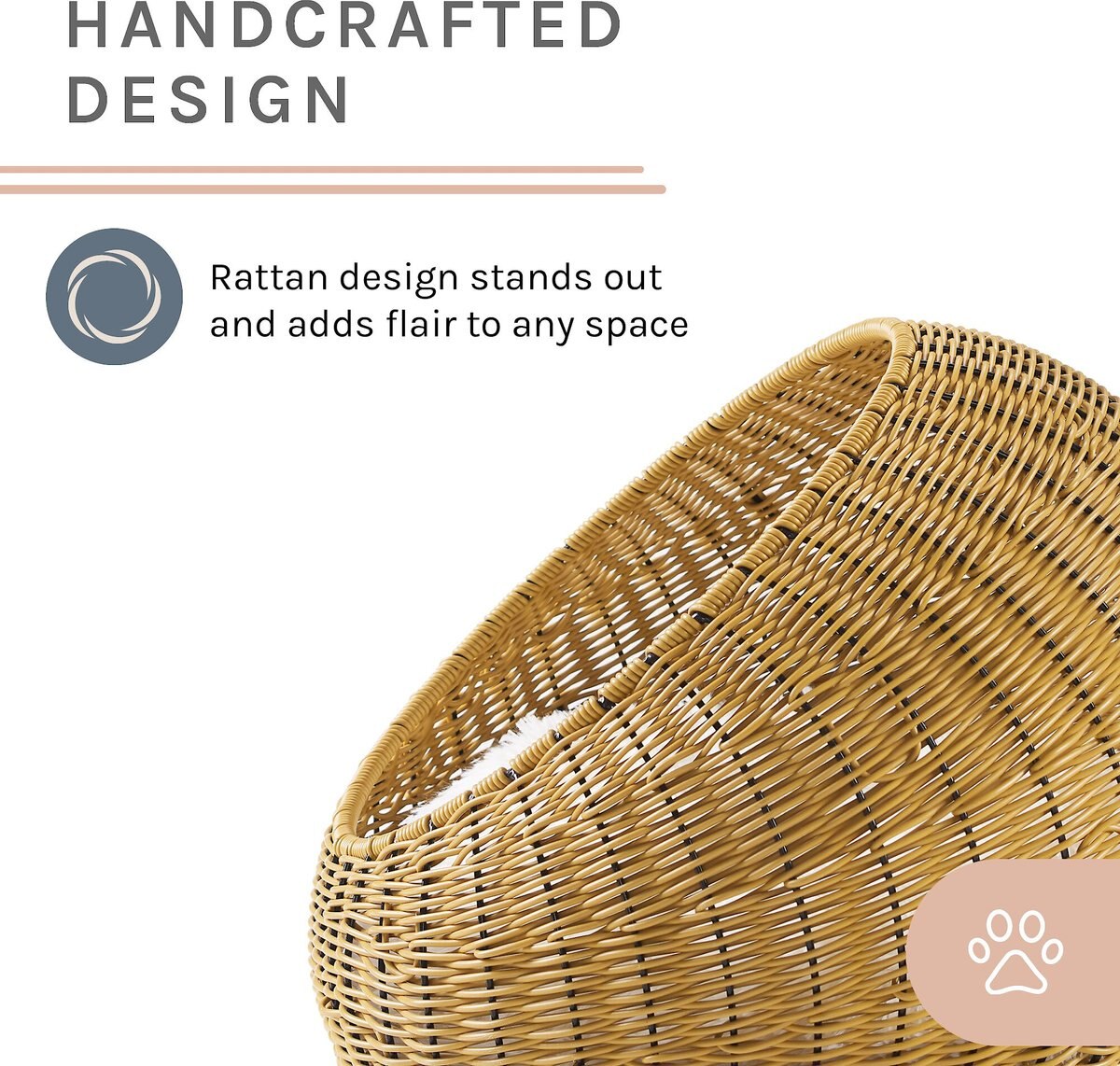 SAM'S PETS Nala Wicker Cat Bed, Brown - Chewy.com