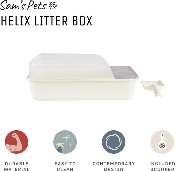 SAM'S PETS Helix Cat Litter Box, White - Chewy.com