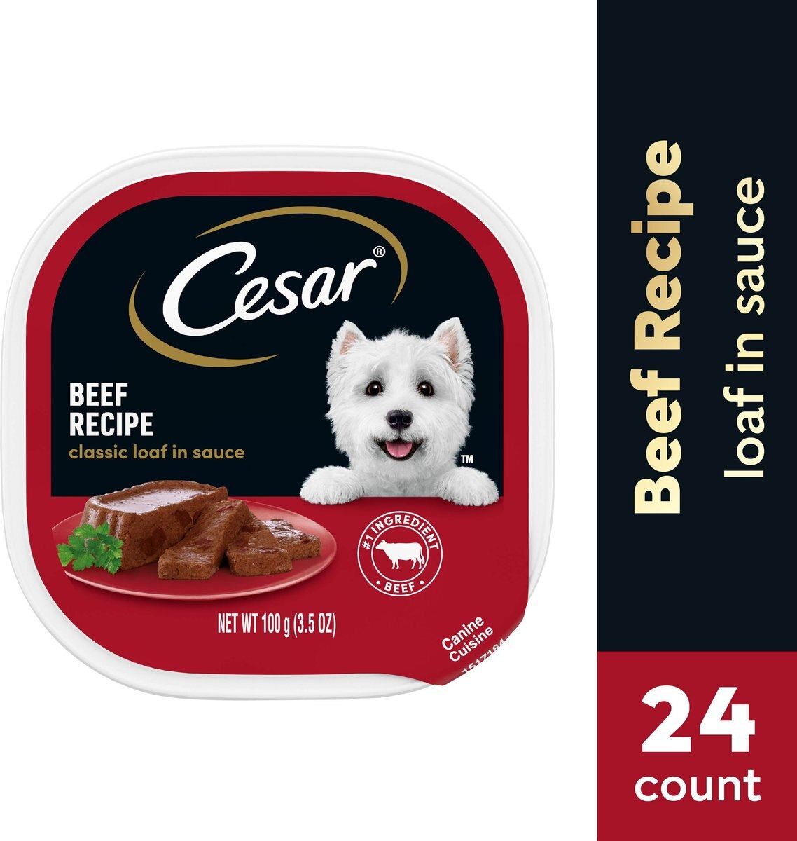 CESAR Classic Loaf in Sauce Beef Recipe Grain-Free Small Breed Adult ...
