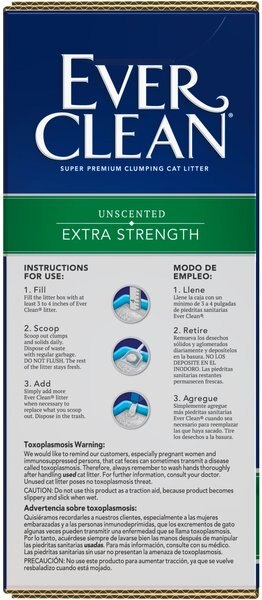 EVER CLEAN Extra Strength Unscented Clumping Clay Cat Litter, 25-lb box ...