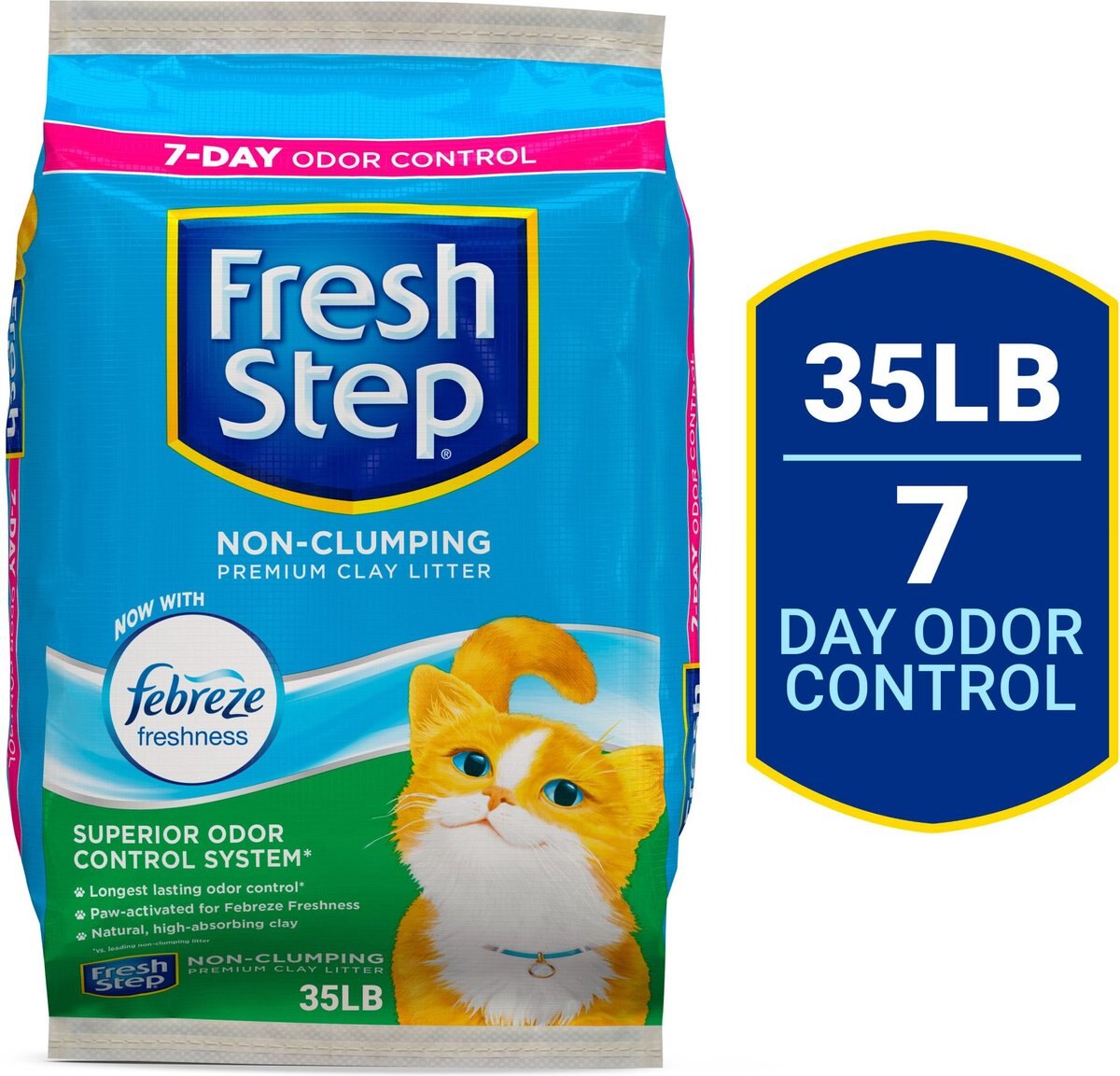 FRESH STEP Premium Scented Non-Clumping Cat Litter, 35-lb bag - Chewy.com