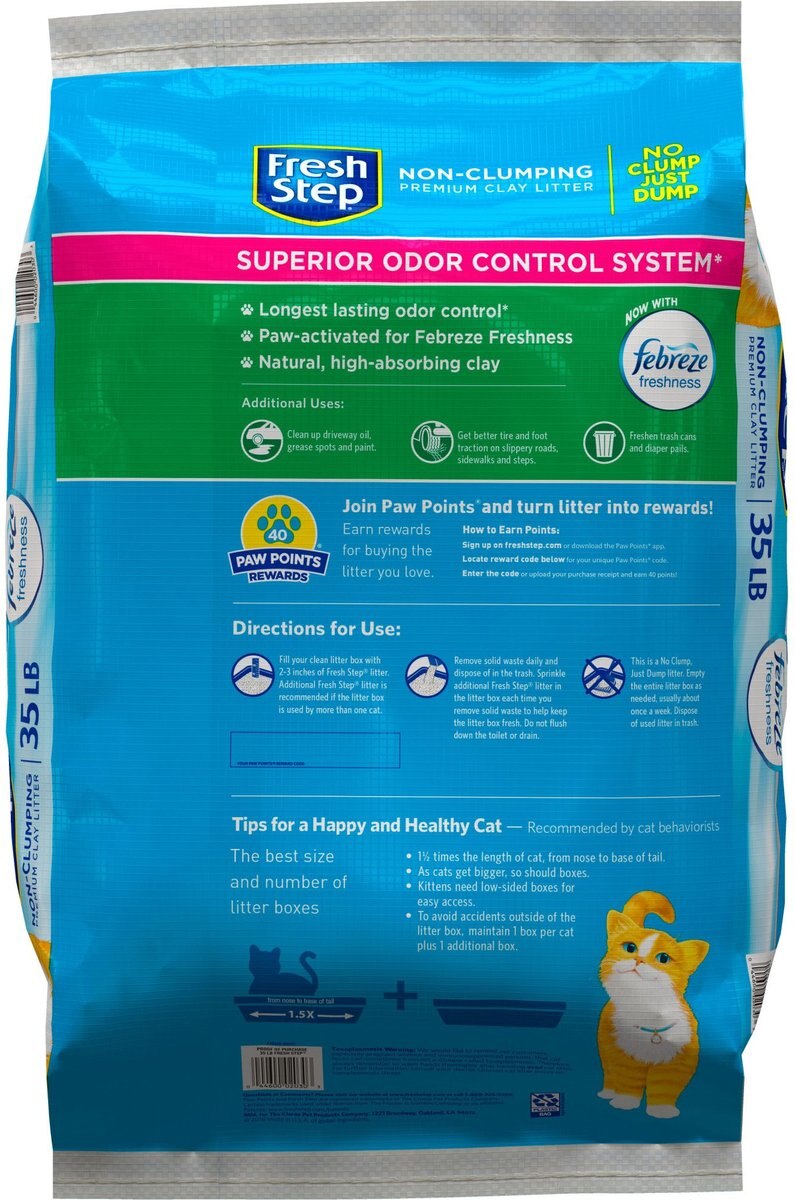 FRESH STEP Premium Scented Non-Clumping Cat Litter, 35-lb bag - Chewy.com