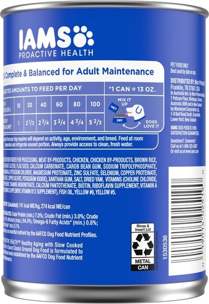 IAMS ProActive Health Classic Ground with Slow Cooked Chicken & Rice ...