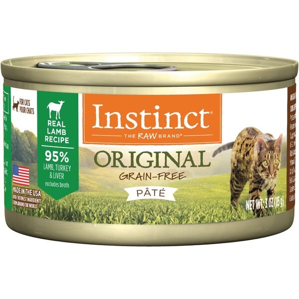 INSTINCT Original Grain-Free Pate Real Chicken Recipe Wet Canned Cat Food, 3-oz, case of 24 ...