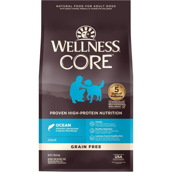 WELLNESS CORE Ocean Whitefish, Herring & Salmon Recipe Dry Dog Food, 12 ...