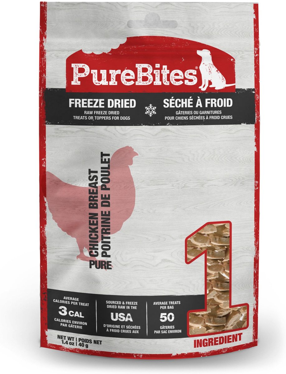 PUREBITES Chicken Breast Freeze-Dried Raw Dog Treats, 1.4-oz bag ...