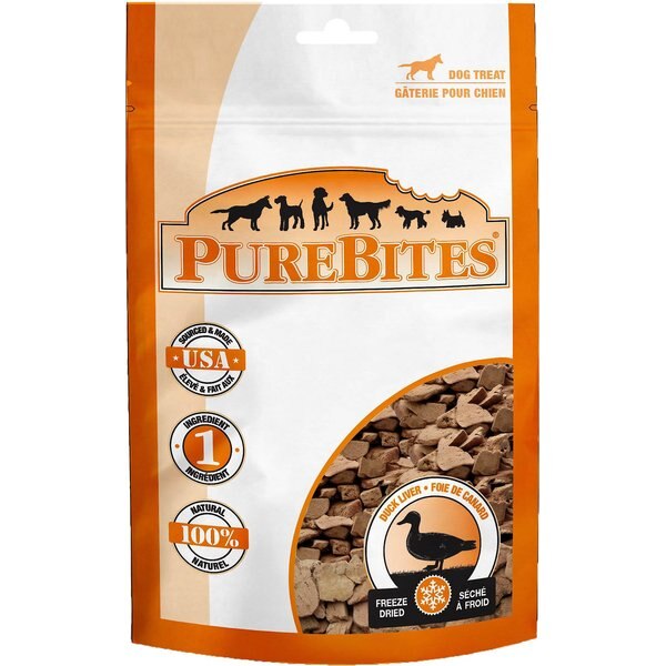 PUREBITES Duck Liver Freeze-Dried Raw Dog Treats, 1.2-oz bag - Chewy.com