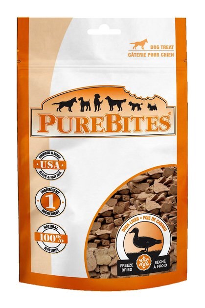 PUREBITES Duck Liver Freeze-Dried Raw Dog Treats, 1.2-oz bag - Chewy.com