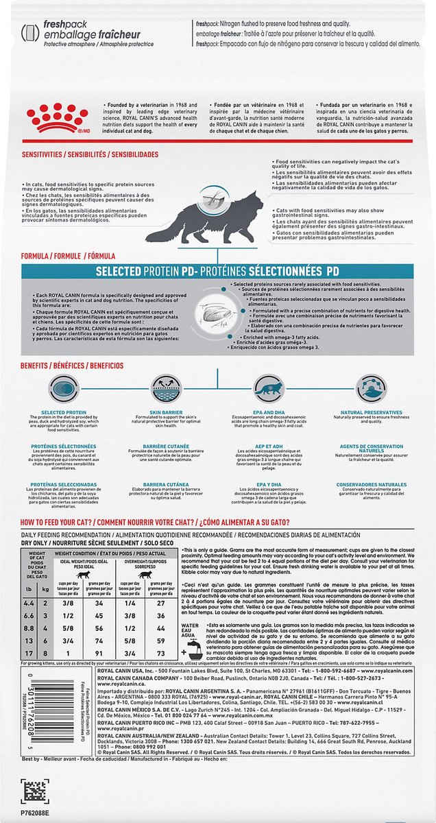 Royal Canin Veterinary Diet Adult Selected Protein Pd Dry Cat Food 88 Lb Bag