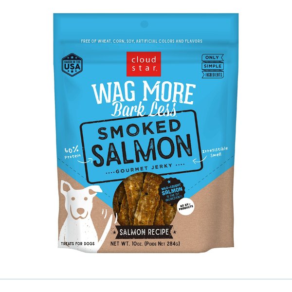 CLOUD STAR Wag More Bark Less Smoked Salmon Grain-Free Jerky Dog Treats ...
