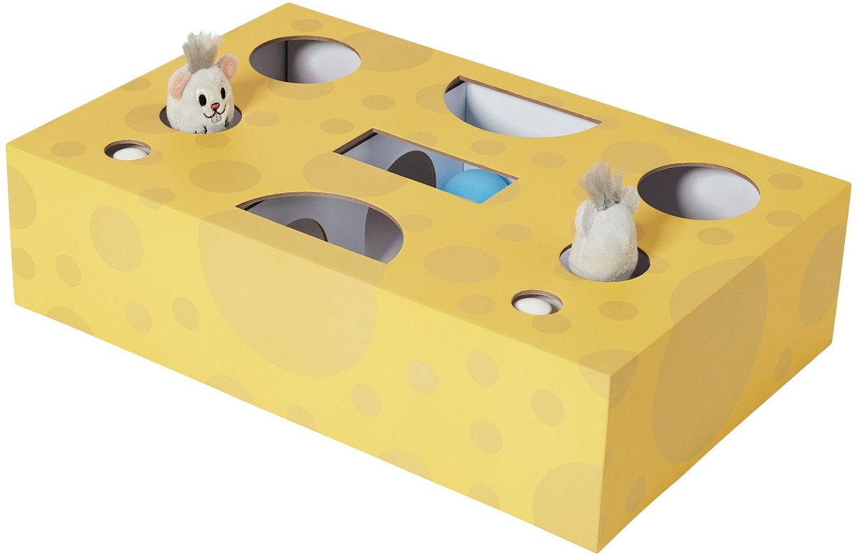 FRISCO Cheese Interactive Maze Cardboard Cat Toy Box with Catnip ...
