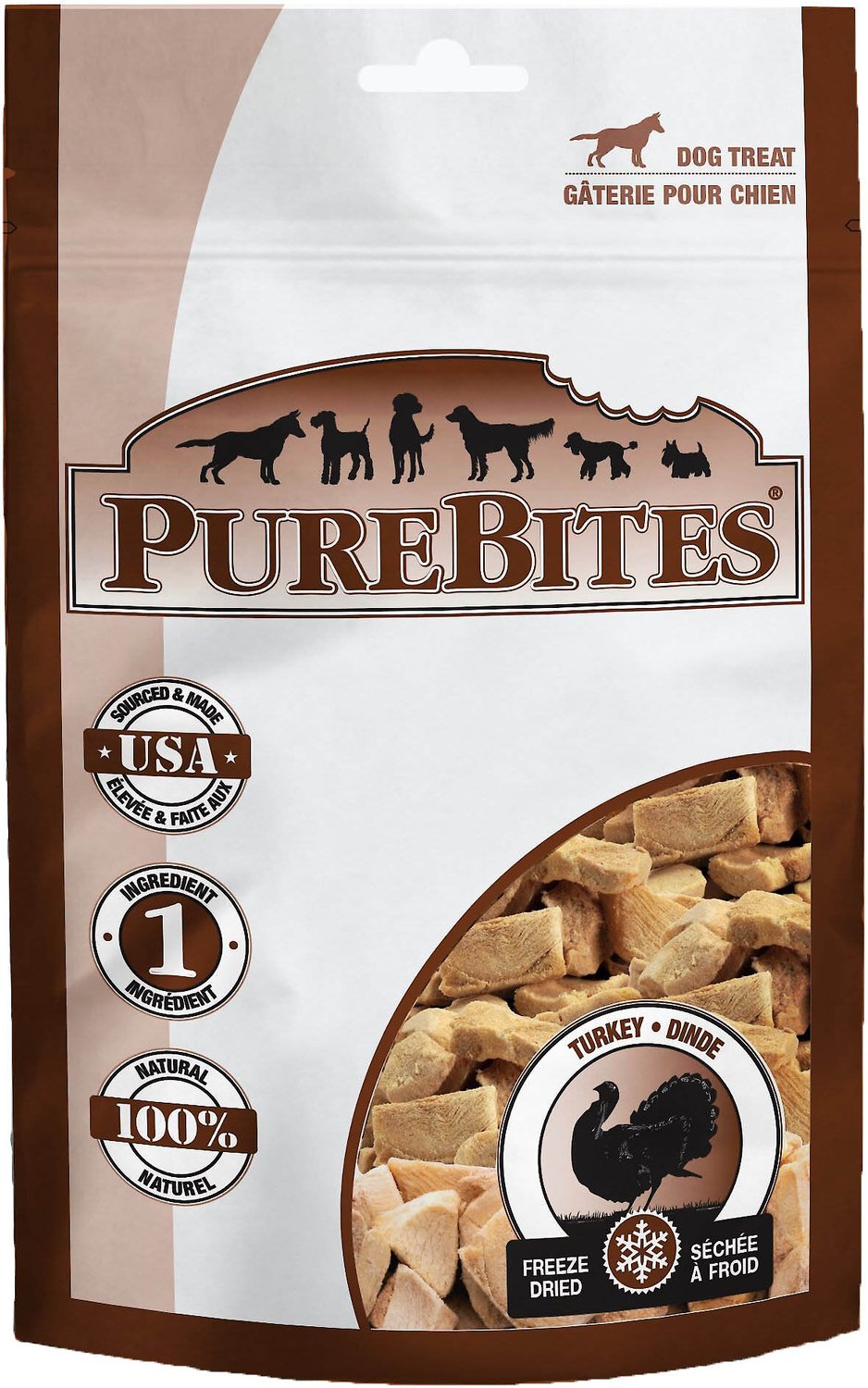 PUREBITES Turkey Breast Freeze-Dried Raw Dog Treats, 1.16-oz bag ...