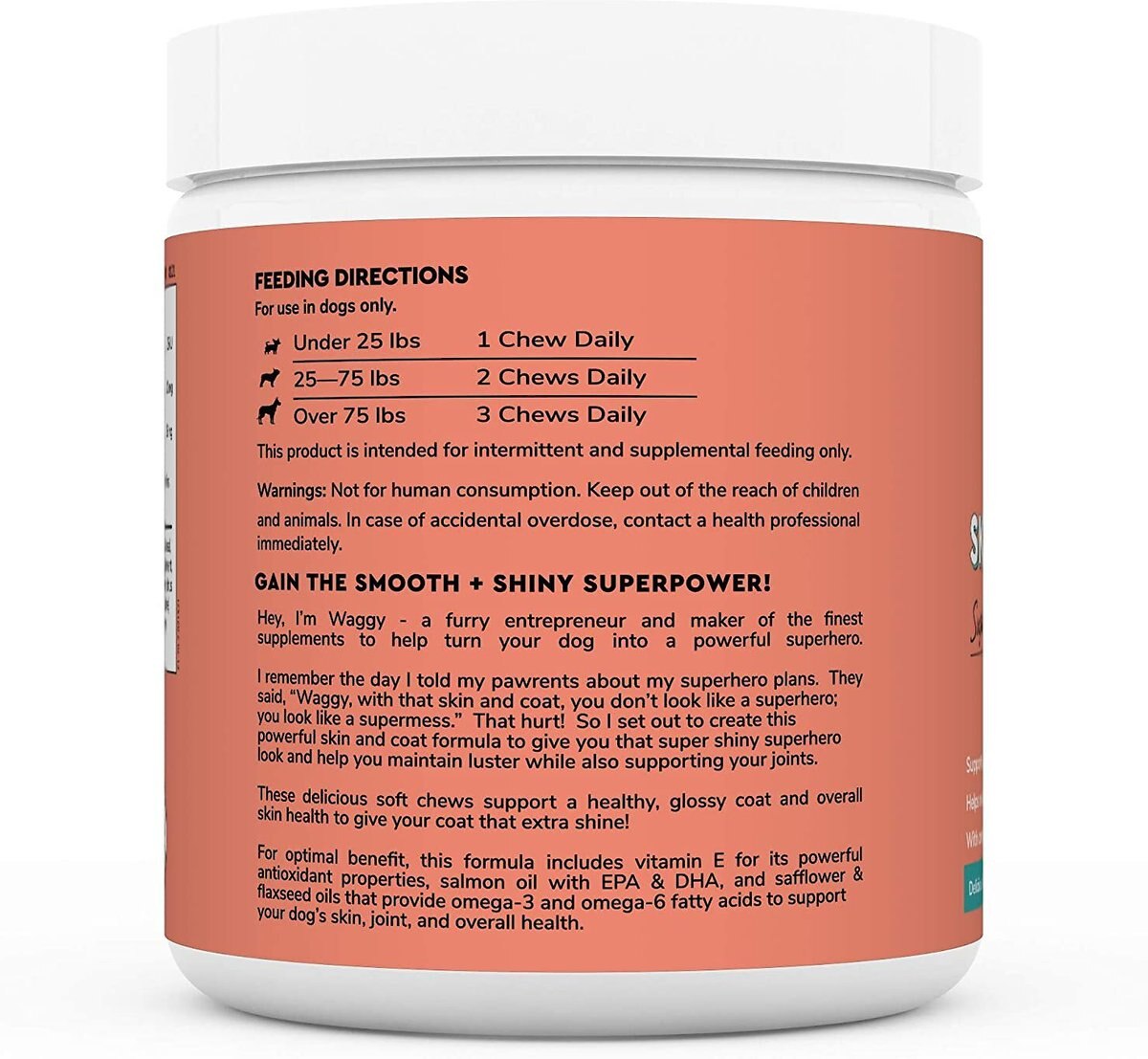 WONDER PAWS Skin & Coat Soft Chews Supplement for Dogs, 70 count ...