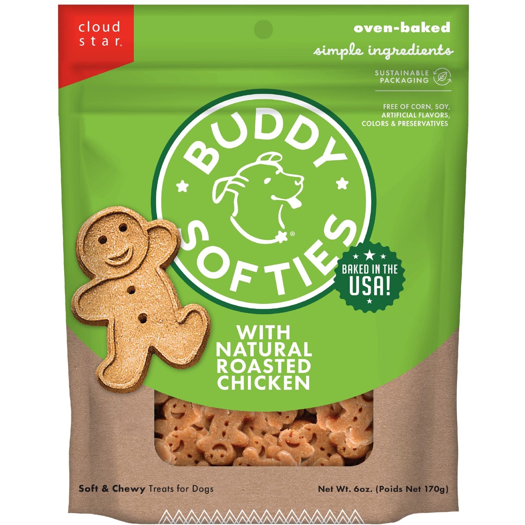 BUDDY BISCUITS Original Soft & Chewy with Roasted Chicken Dog Treats, 6 ...