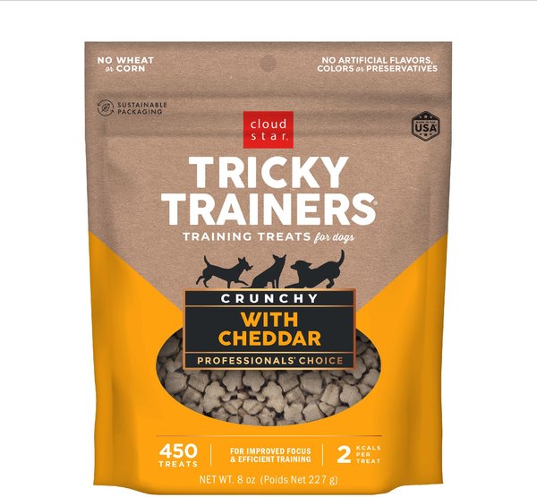 CLOUD STAR Crunchy Tricky Trainers Cheddar Flavor Dog Treats, 8-oz bag ...