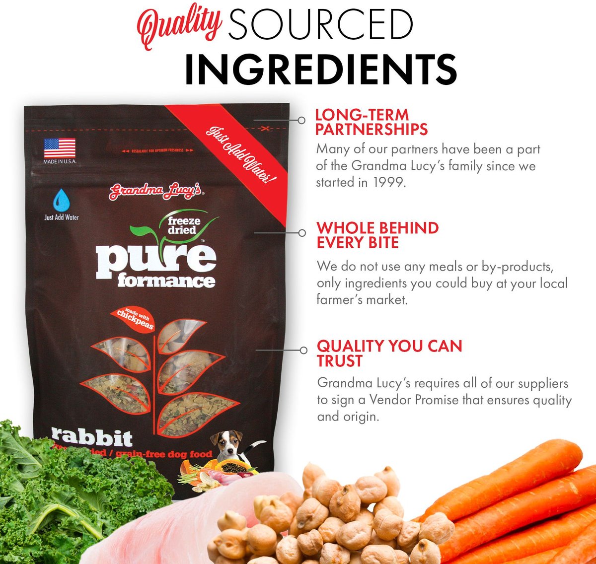 GRANDMA LUCY'S Pureformance Rabbit Grain-Free Freeze-Dried Dog Food, 10 ...