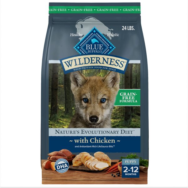 BLUE BUFFALO Wilderness Puppy Chicken Recipe Adult High-Protein Grain ...